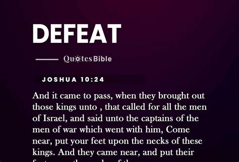 Defeat Verses From The Bible Conquering Challenges Empowering Lessons From Biblical Verses On