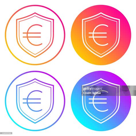 Euro Shield Round Icons With Color Gradients High Res Vector Graphic
