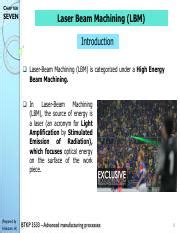 Laser Beam Machining LBM Introduction To High Energy Course Hero