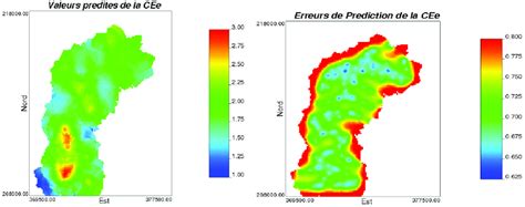 Spatial Interpolation Left And Prediction Errors Right Of Soil