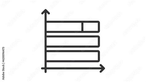 Vidéo Stock Animated Stacked Bar Chart Line Icon Horizontal Columns