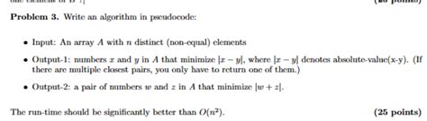 Solved Problem 3 ﻿write An ﻿algorithm In ﻿pseudocodeinput