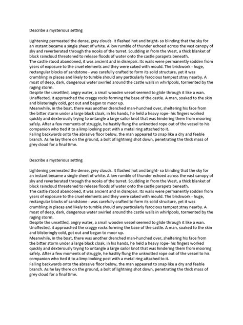 Describe A Mysterious Setting Pdf Meteorological Phenomena