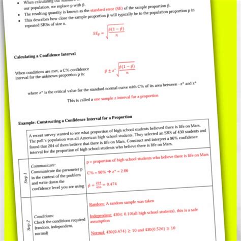 Goldies Unit 6 Inference For Proportions Guided Notes For Ap® Statistics