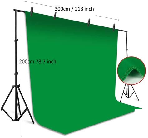 Xria Green Screen Backdrop Stand Kit 6 5x10ft 2x3cm Background Support