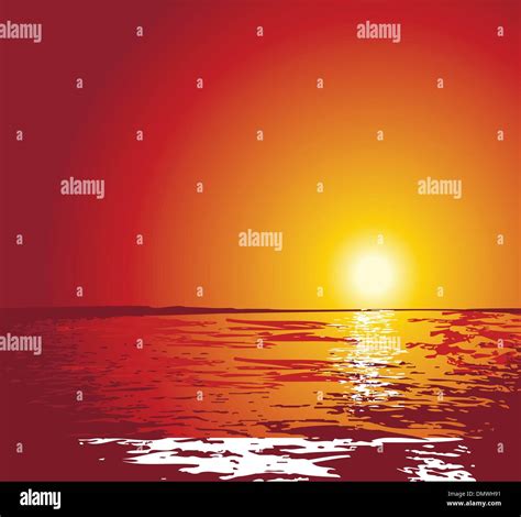 Sunset Sea Background Stock Vector Images Alamy