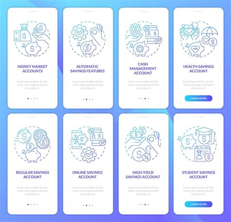 Premium Vector Saving Accounts Types Blue Gradient Onboarding Mobile