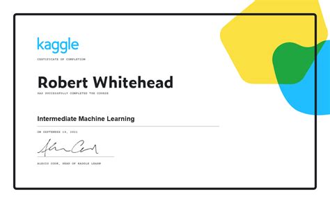 Robert Whitehead Completed The Intermediate Machine Learning Course On