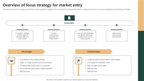 Tailored Product Approach Overview Of Focus Strategy For Market Entry Demon