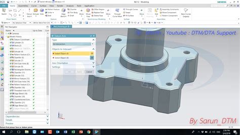 nx12 modeling ep 18 datum plane axis csys youtube