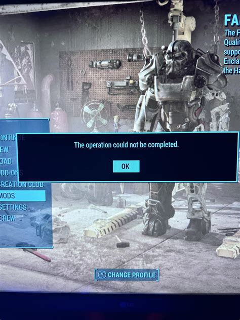 “the Operation Could Not Be Completed” Rfallout