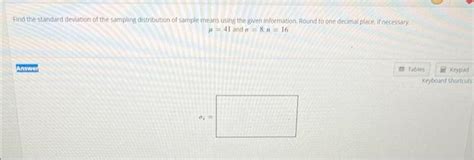 Solved Find The Standard Deviation Of The Sampling Chegg