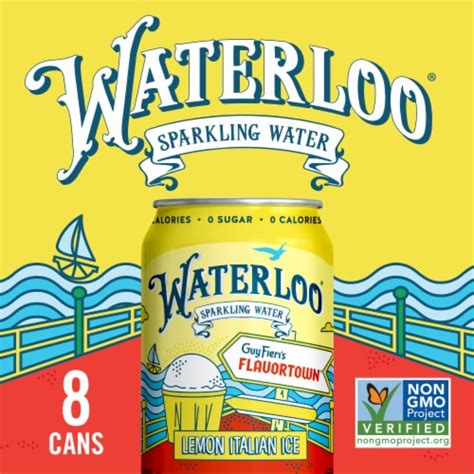 Waterloo® Lemon Italian Ice Sparkling Water 8 Cans 12 Fl Oz Fred Meyer