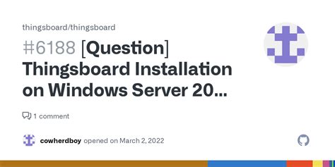 [question] thingsboard installation on windows server 2016 with