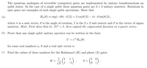 solved the quantum analogues of reversible computer gates