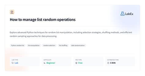 how to manage list random operations labex