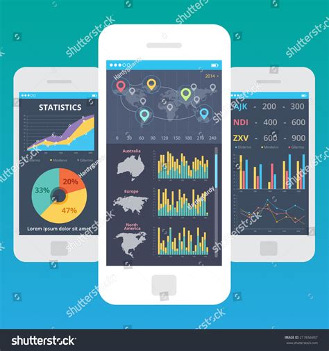 Mobile App Ui Kit Finance Statistics Stock Vector Royalty Free Shutterstock