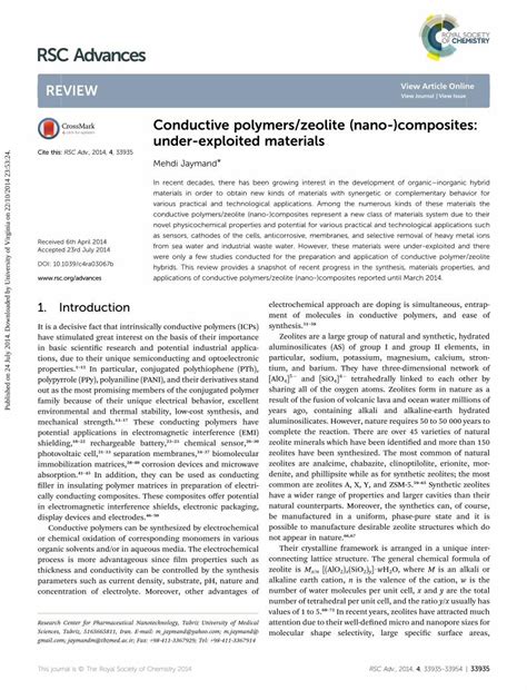 Pdf Conductive Polymers Zeolite Nano Composites Under Exploited Materials Dokumen Tips