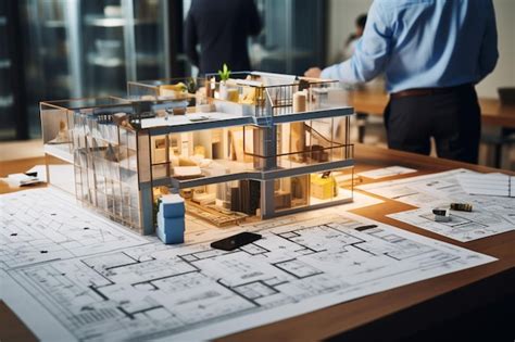 Premium Ai Image Focused On Blueprint Translating Concepts Into