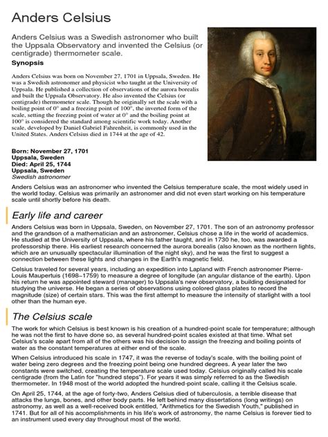 Anders Celsius Inventions