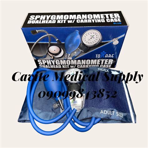 Aneroid Sphygmomanometer And Stethoscope Set Manual Bp Monitor Blue On Carousell