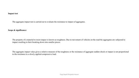 Determination Of Aggregate Impact Value Pdf Physics Science