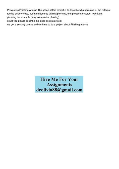 preventing phishing attacks the scope of this project is to pdf