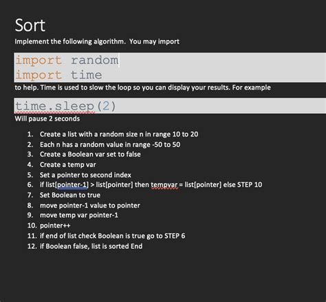 Solved Sort Implement The Following Algorithm You May Chegg Com