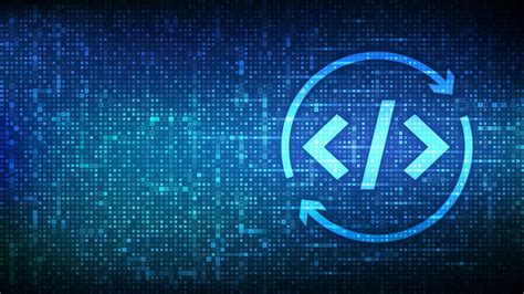 Devops Icon Made With Binary Code Agile Development And Optimisation