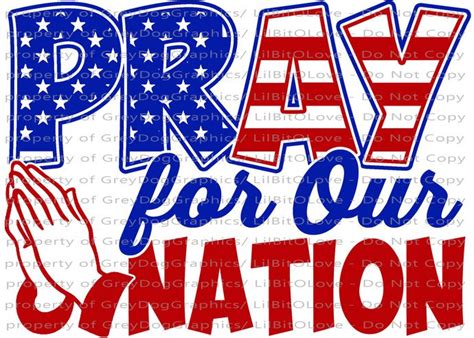 Pray For Our Nation Vinyl Decal Usa American Flag Patriotic Christian
