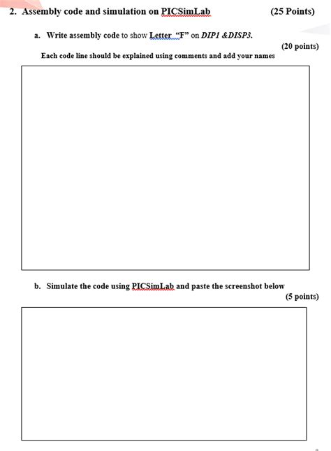 Solved Assembly Code And Simulation On PICSimLab Chegg