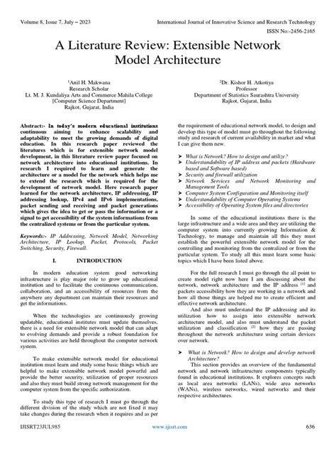 A Literature Review Extensible Network Model Architecture Pdf