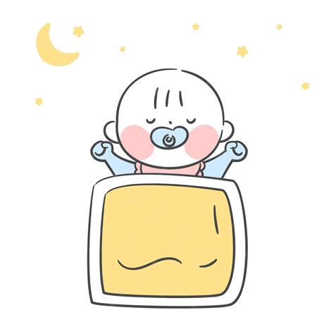 잠자는 아기의 일러스트 프리미엄 벡터