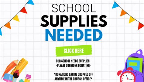 School Supplies Needed — Los Altos Grace
