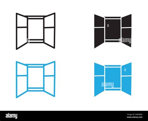 Open Windows Icon Vector Line Logo Mark Or Symbol Set Collection
