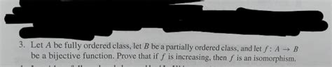 Solved 3 Let A Be Fully Ordered Class Let B Be A Partially