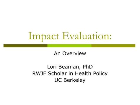 PPT Impact Evaluation PowerPoint Presentation Free Download ID