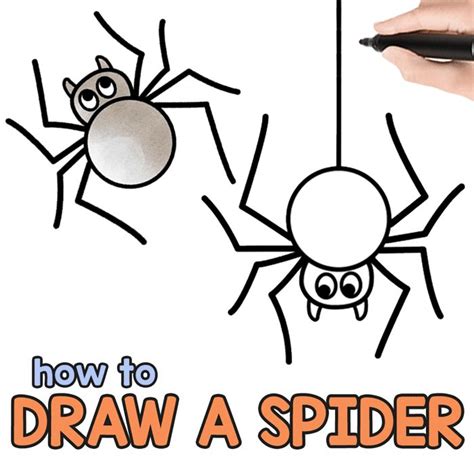 How To Draw A Spider Step By Step Drawing Tutorial Spider Drawing Easy Drawings Step By