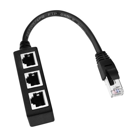 Luoyaxxxxx Rj45 1 To 3 Ethernet Lan Network Cable Splitter 3 Way Extender Adapter Connector