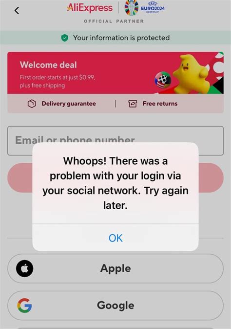 Facebook Login Problem Raliexpress
