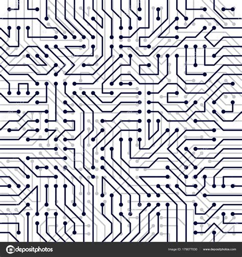 Microchip Board Seamless Pattern Vector Background Circuit Board Technology Electronics — Stock