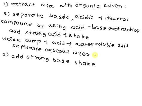 Solved Briefly Describe A Procedure For The Separation Of A Mixture