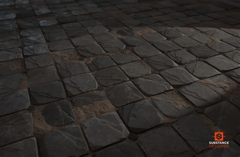 Artstation Stylized Stone Path Substance Material Game Assets