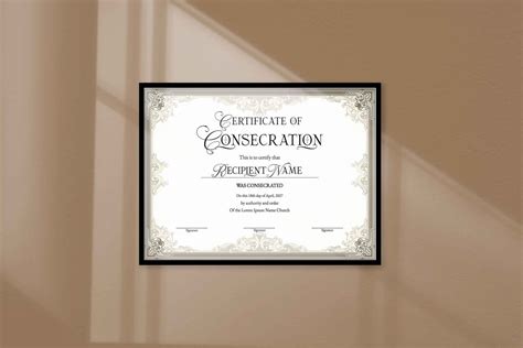 Editable Certificate Of Consecration Template Printable Consecration