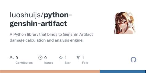 Github Luoshuijspython Genshin Artifact A Python Library That Binds