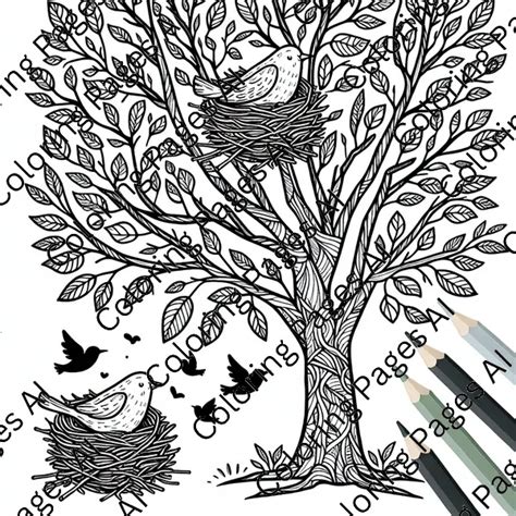 Bird Nest Coloring Pages
