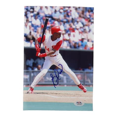 Eric Davis Signed Reds 7x10 Photo Psa Pristine Auction
