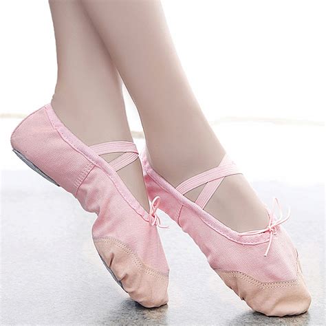 Herrnalise Girls Ballet Elastic Band Dance Shoes Canvas Gymnastics