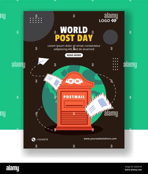 Post Day Vertical Poster Flat Cartoon Hand Drawn Templates Background
