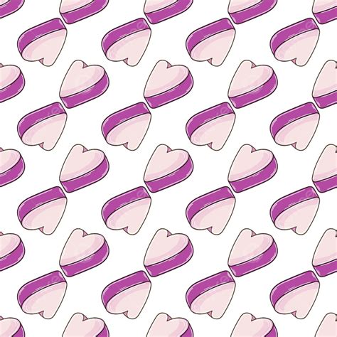 Cute Pattern With Sweets Background Wallpaper Candy Heart Background